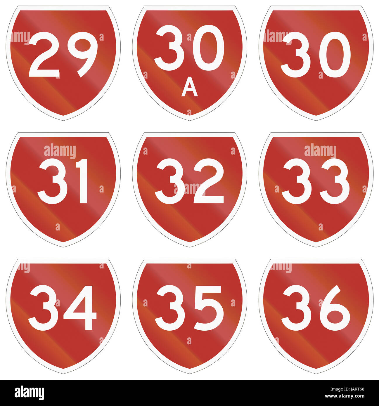 Collection of state highway shields in New Zealand Stock Photo - Alamy