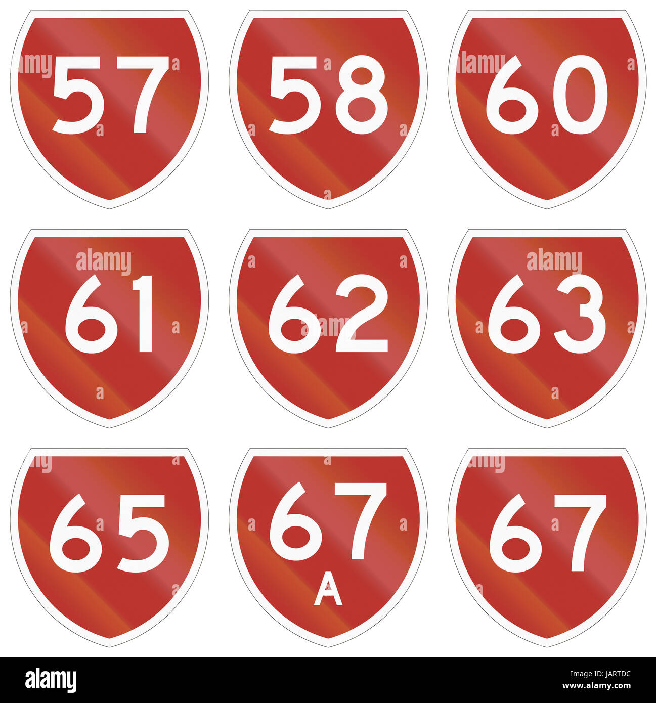 Collection of state highway shields in New Zealand Stock Photo - Alamy