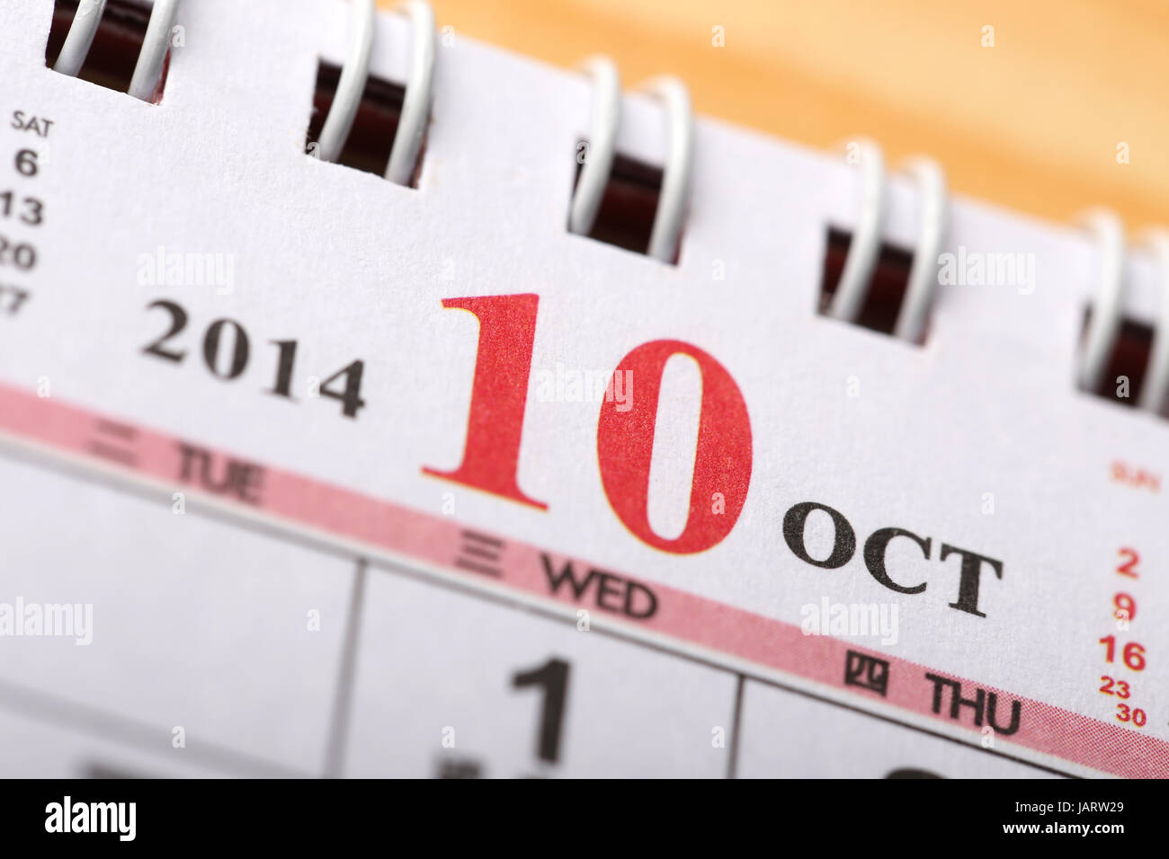 October 2014 - Calendar series Stock Photo - Alamy