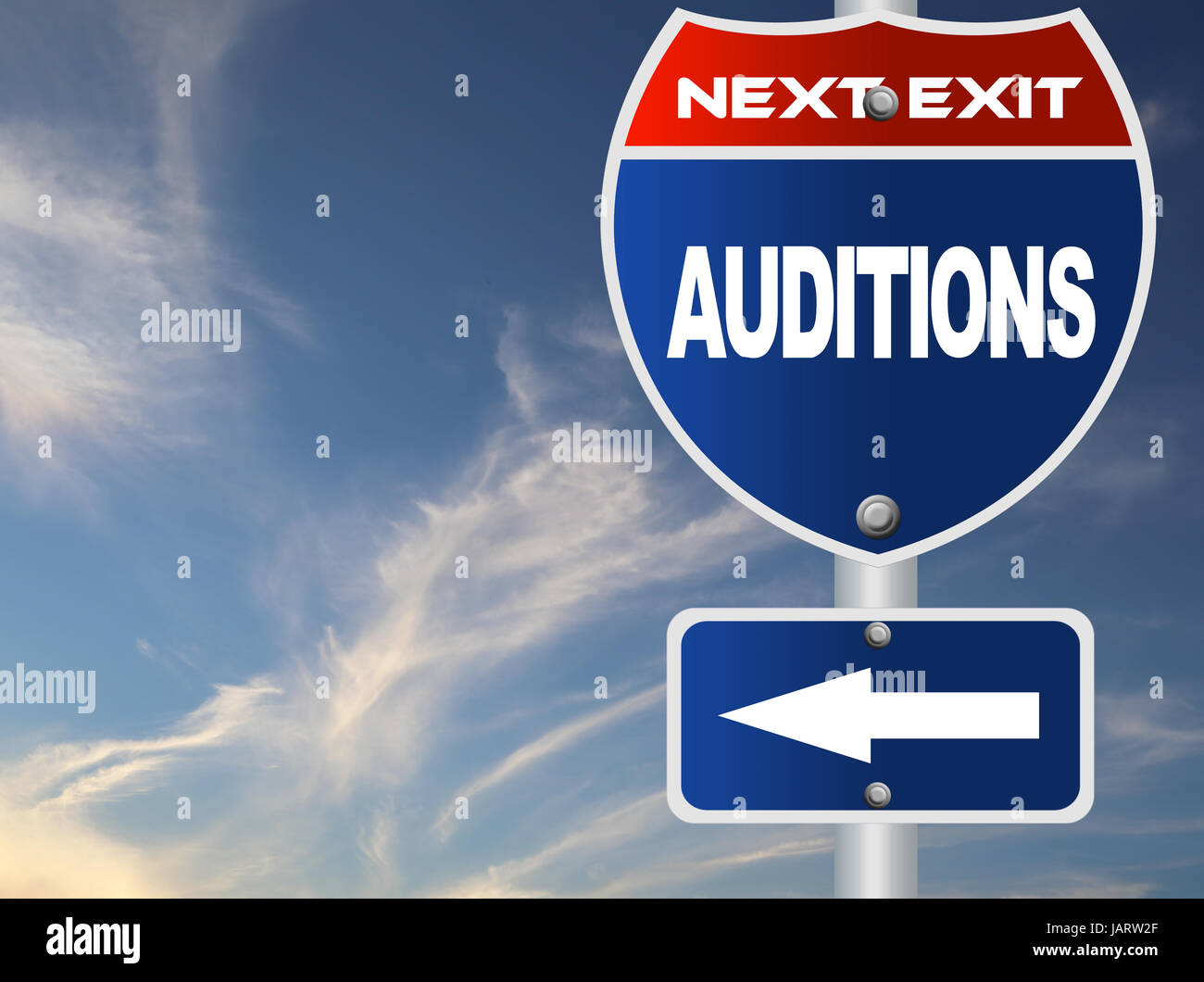 Auditions road sign Stock Photo - Alamy