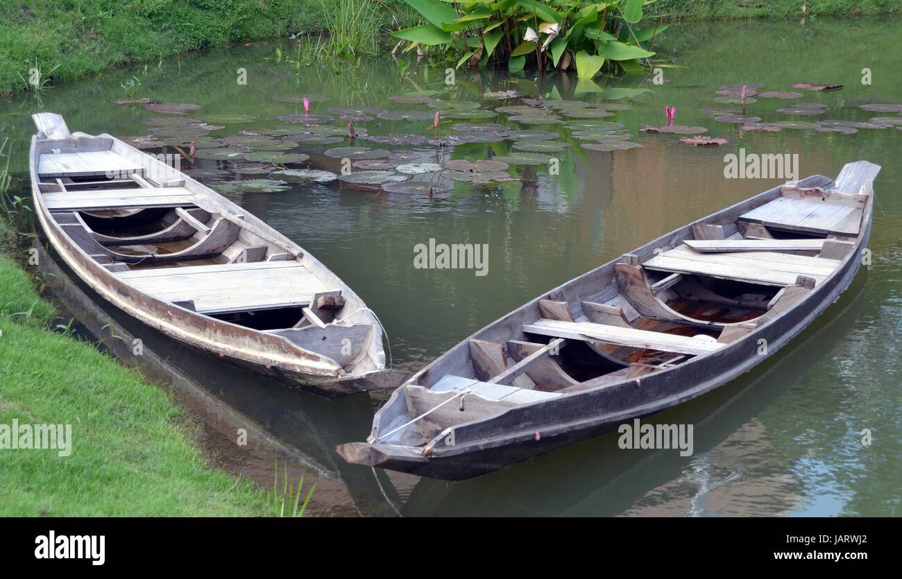 two wooden boats Stock Photo - Alamy