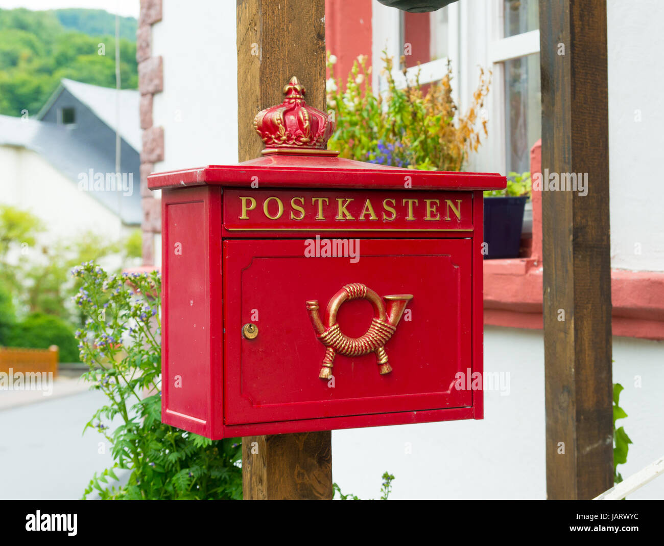 german mailbox outside a house Stock Photo - Alamy