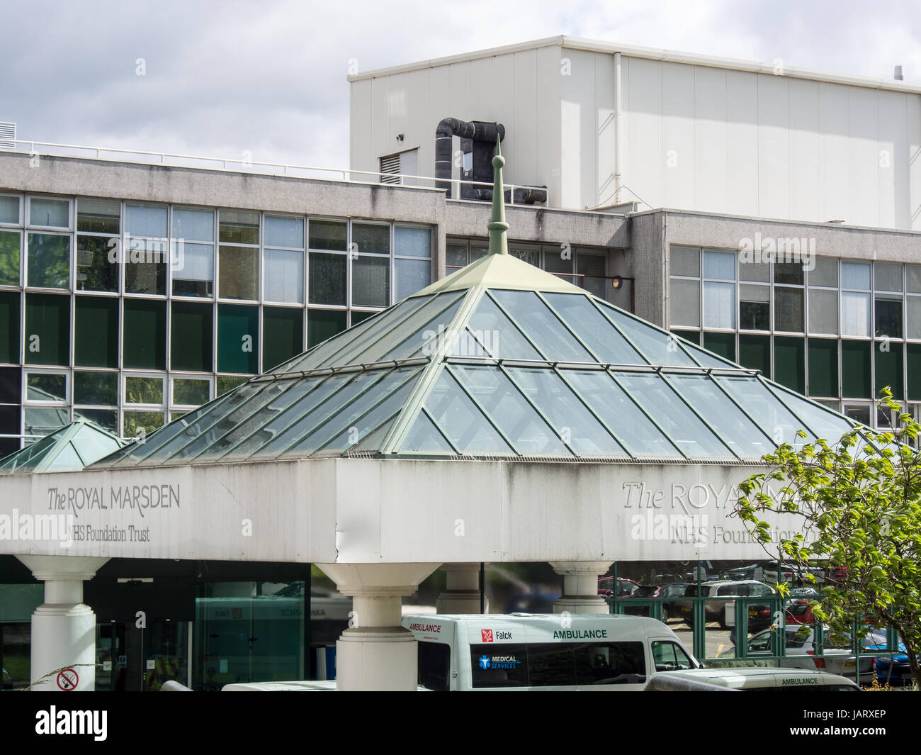 The main reception of the Royal Marsden hospital in Sutton, London ...