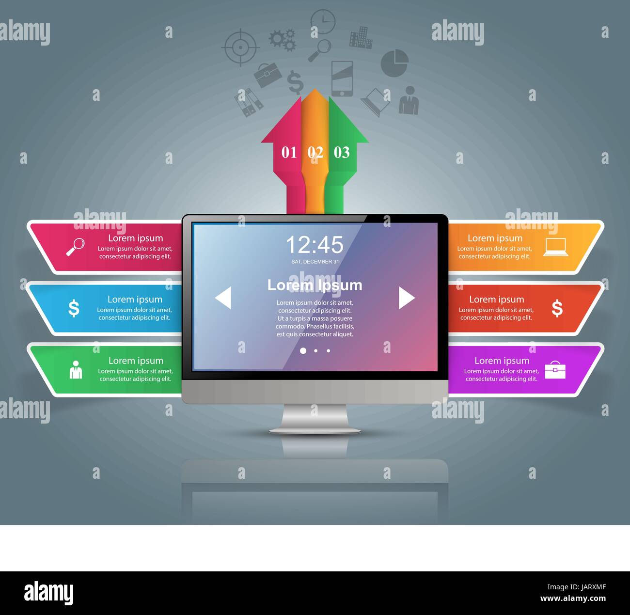 Monitor icon. Business 3d Infographics Stock Vector Image & Art - Alamy