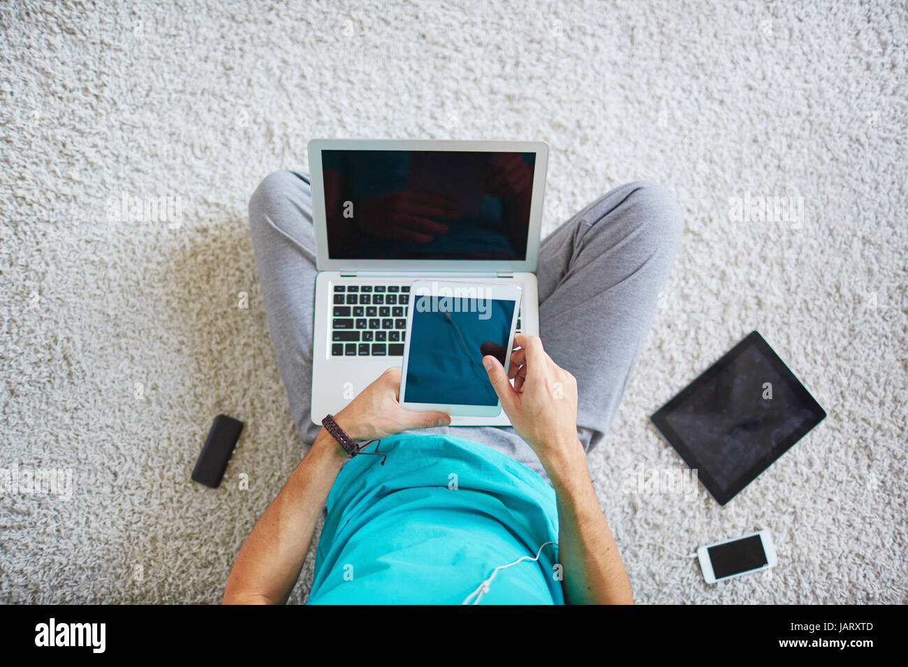 Addicted to technology Stock Photo - Alamy