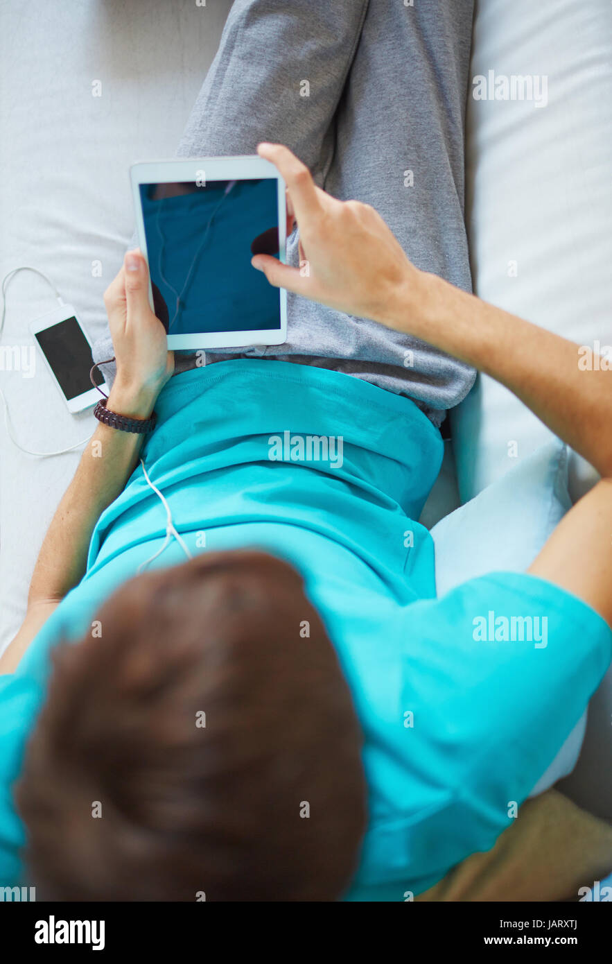 Convenient life with gadgets Stock Photo - Alamy