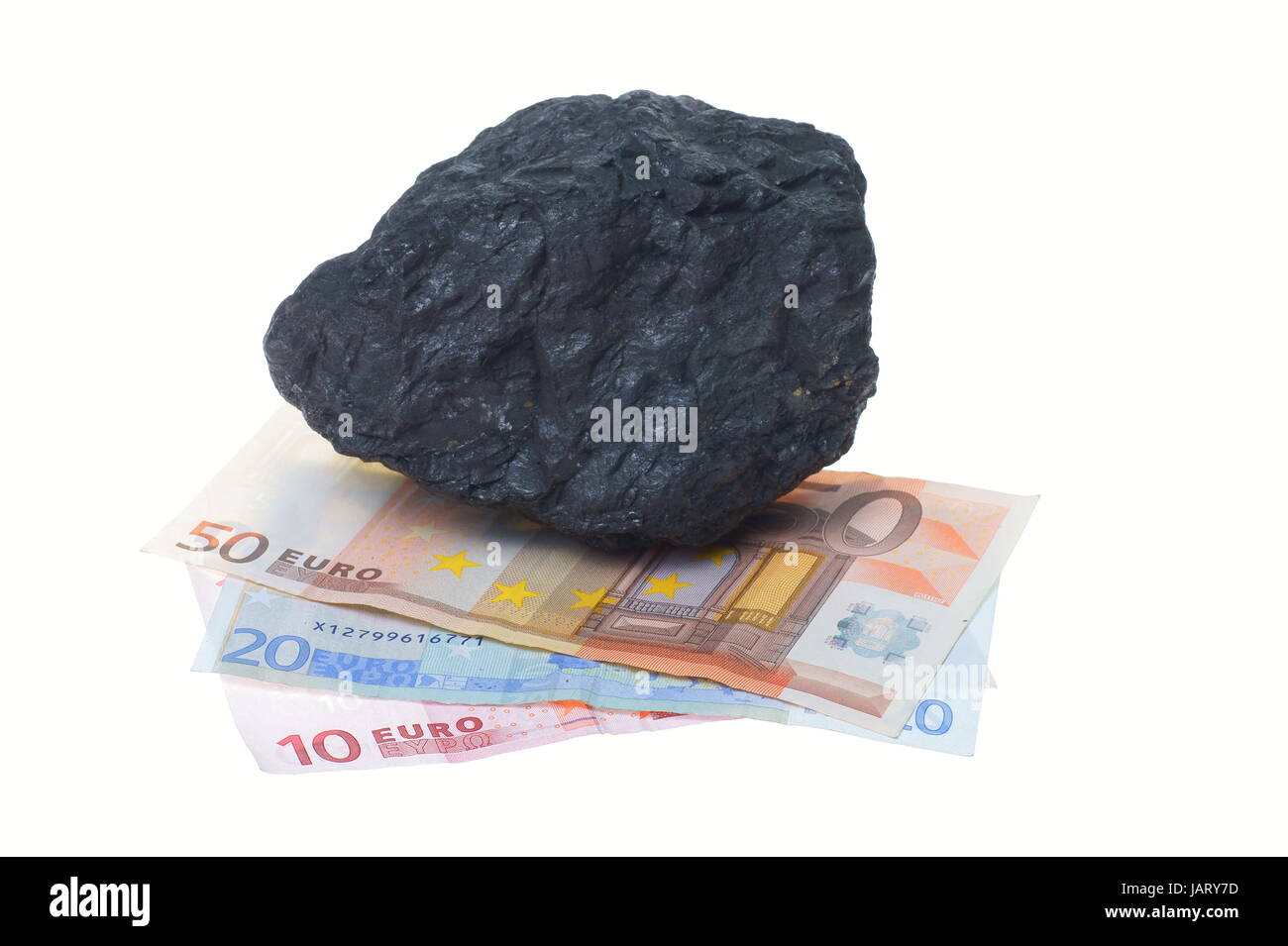 Coal nuggets euro banknote hi-res stock photography and images - Alamy