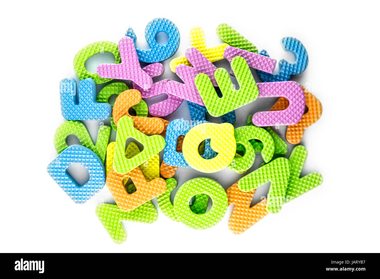 colorful alphabet letters on white background Stock Photo - Alamy