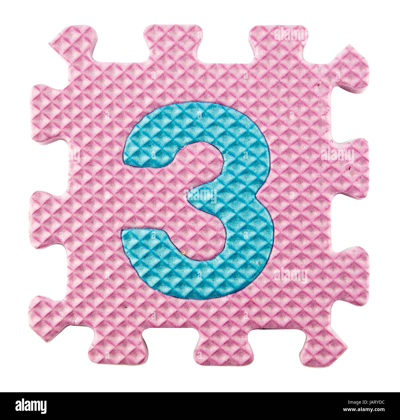 Number Three, Alphabet puzzle isloated on white background , with ...