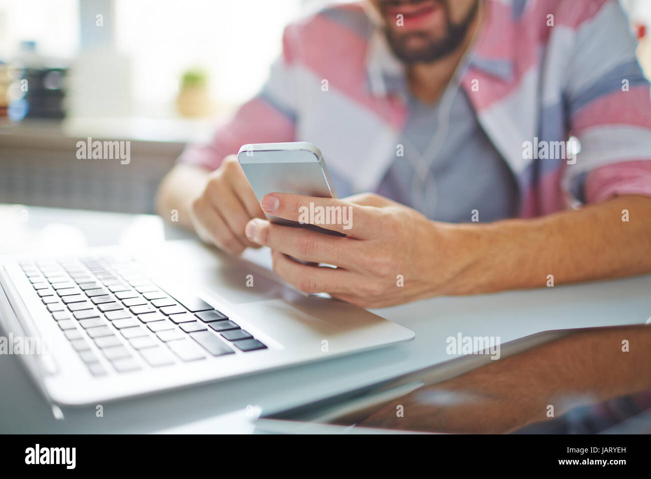 Receiving text message Stock Photo - Alamy