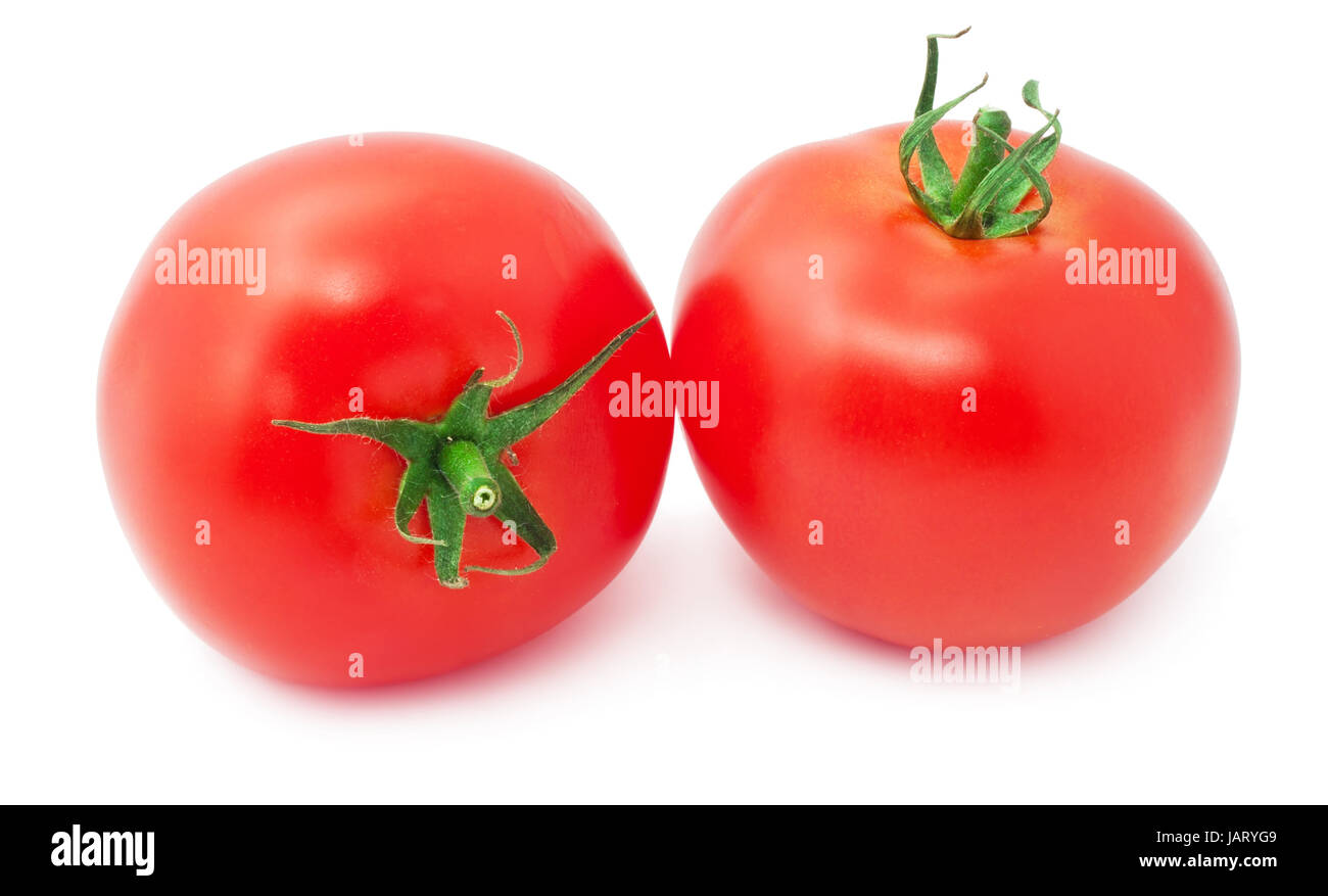 Red tasty tomatoes isolated on white background Stock Photo - Alamy