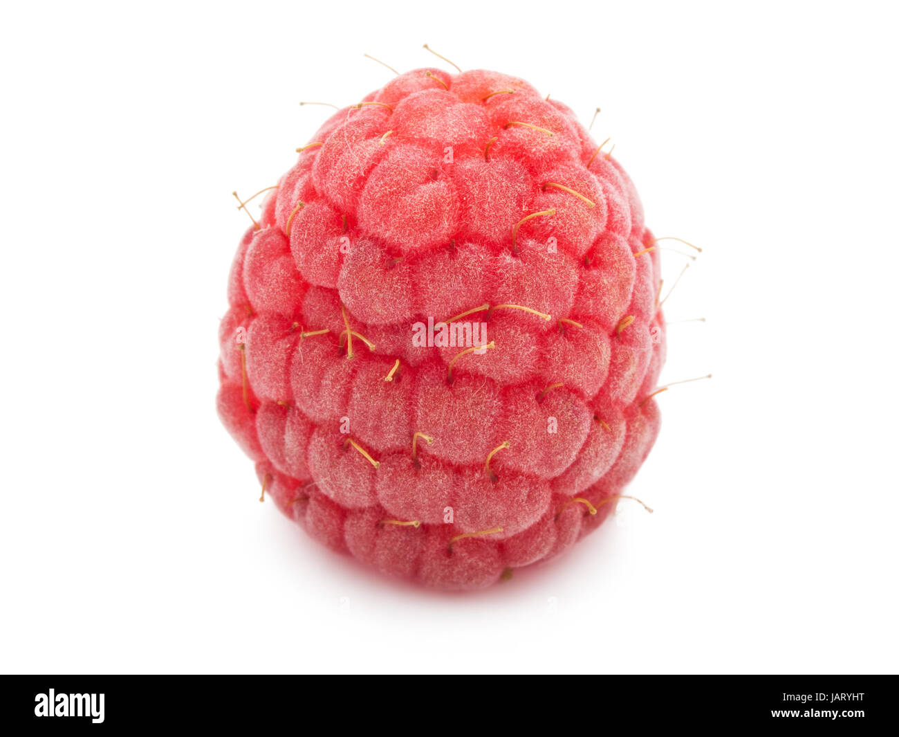 Ripe red raspberry isolated on white background Stock Photo - Alamy