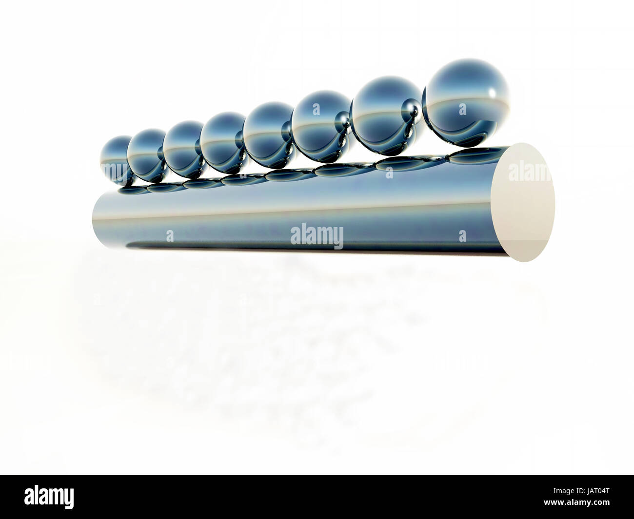 alignment of spheres over a cylinder Stock Photo - Alamy
