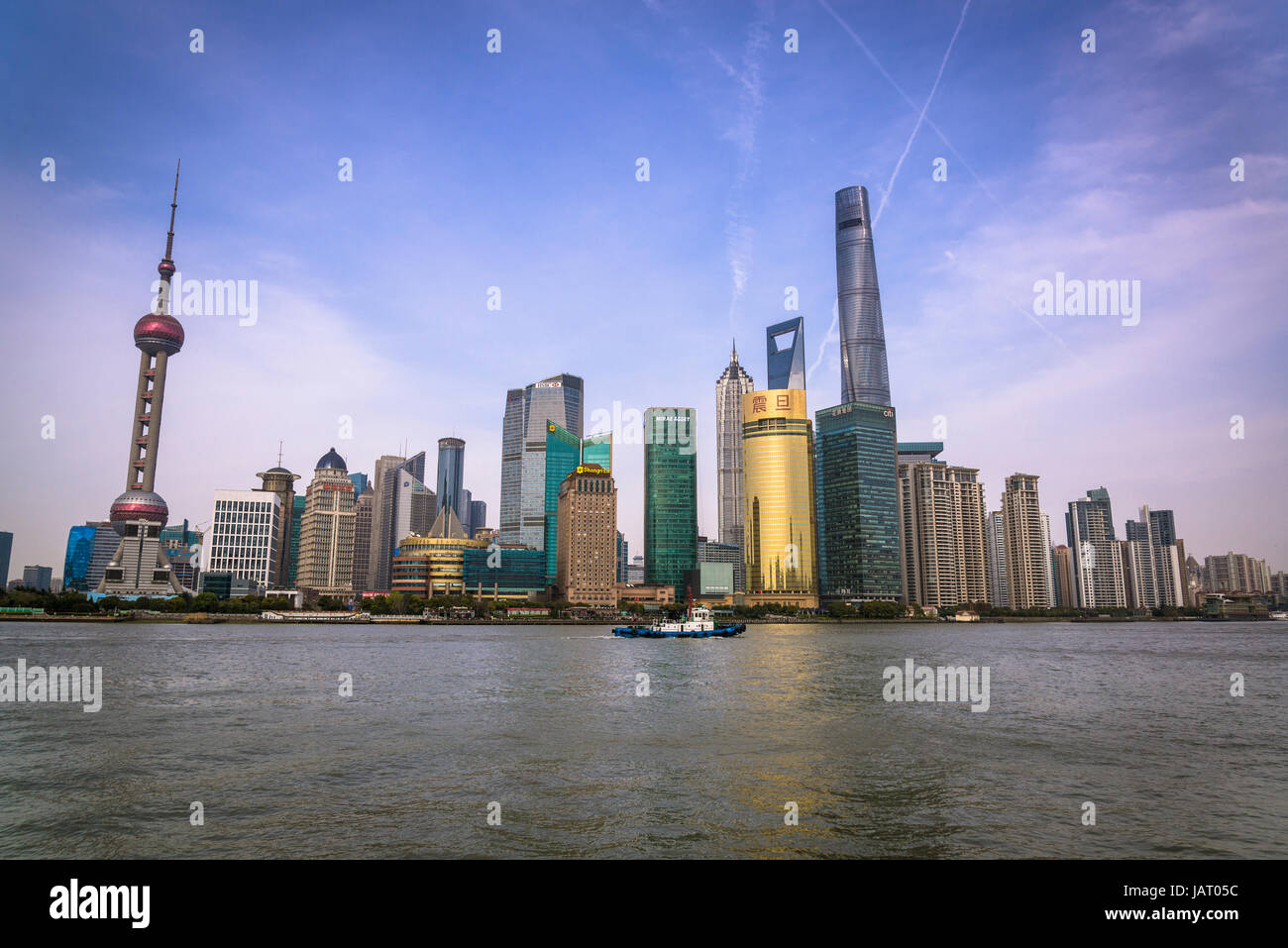 Pudong financial district skyline, including Shanghai Tower, Oriental ...