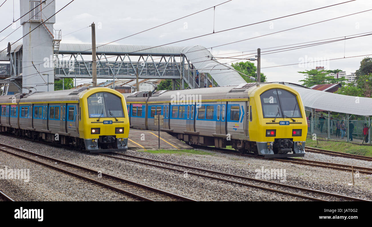KTM Class 83 electric multiple unit train at Kajang station, Malaysia ... KTM Class 83 electric multiple unit train at Kajang station, Malaysia ...