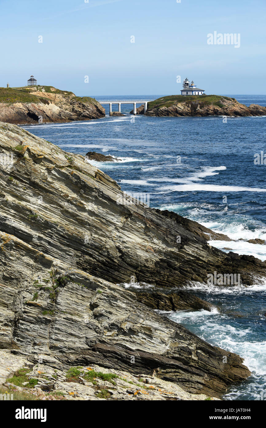 Isla Pancha Lighthouse in Ribadeo, Galicia, Spain Stock Photo - Alamy