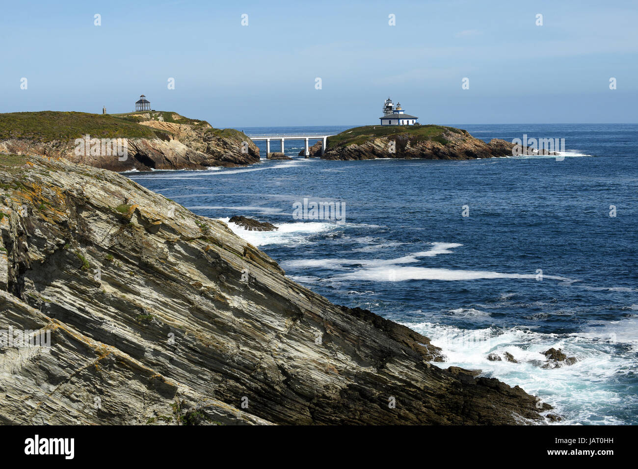 Isla Pancha Lighthouse in Ribadeo, Galicia, Spain Stock Photo - Alamy