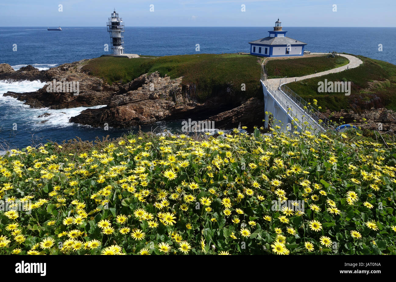 Isla Pancha Lighthouse in Ribadeo, Galicia, Spain Stock Photo - Alamy