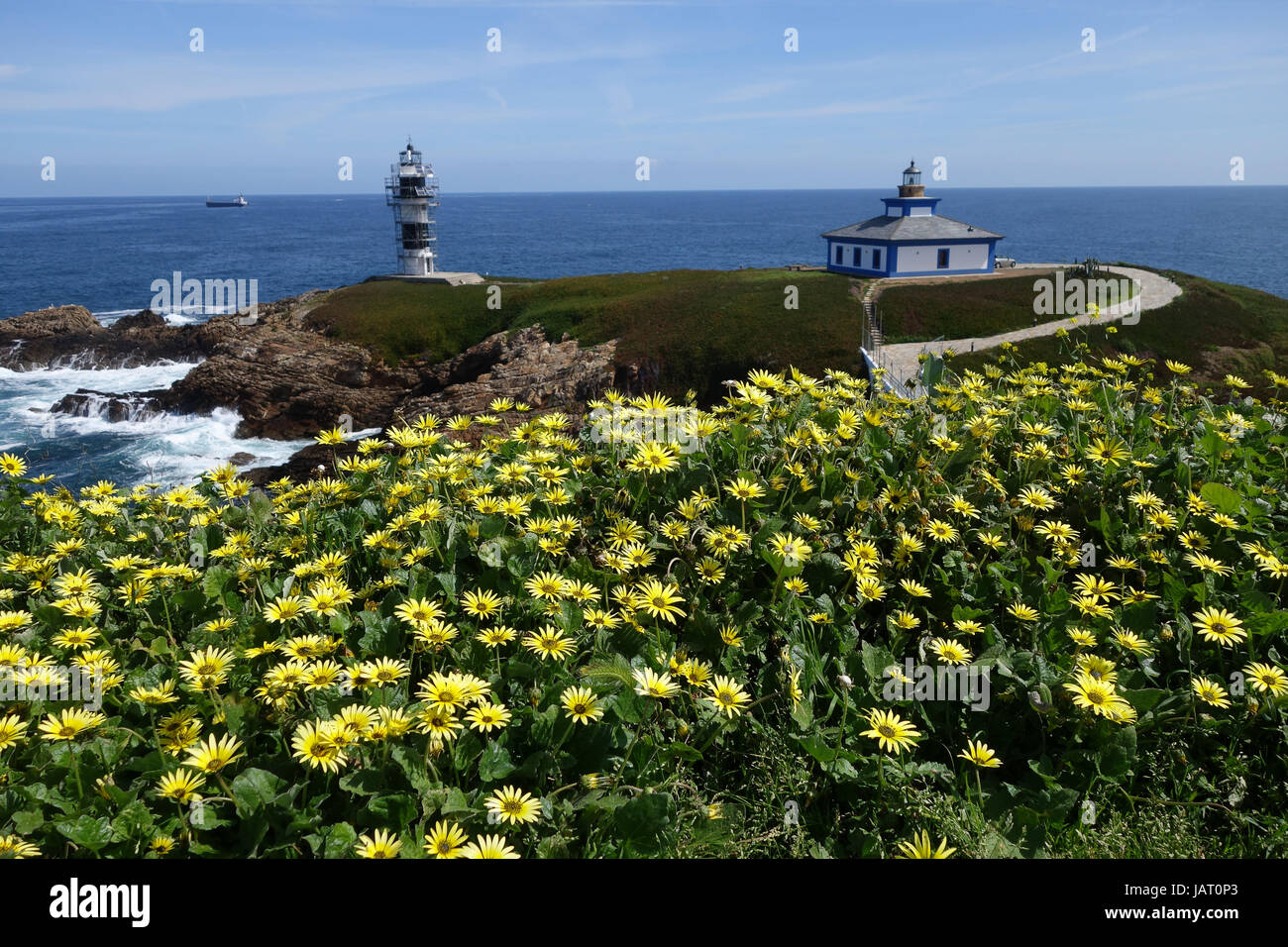 Isla Pancha Lighthouse in Ribadeo, Galicia, Spain Stock Photo - Alamy