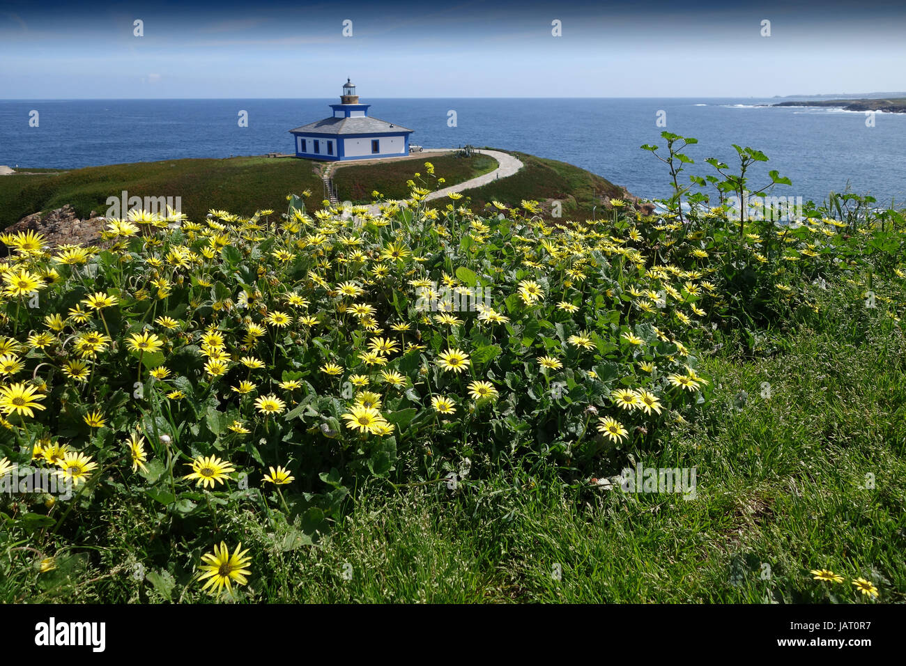 Isla Pancha Lighthouse in Ribadeo, Galicia, Spain Stock Photo - Alamy