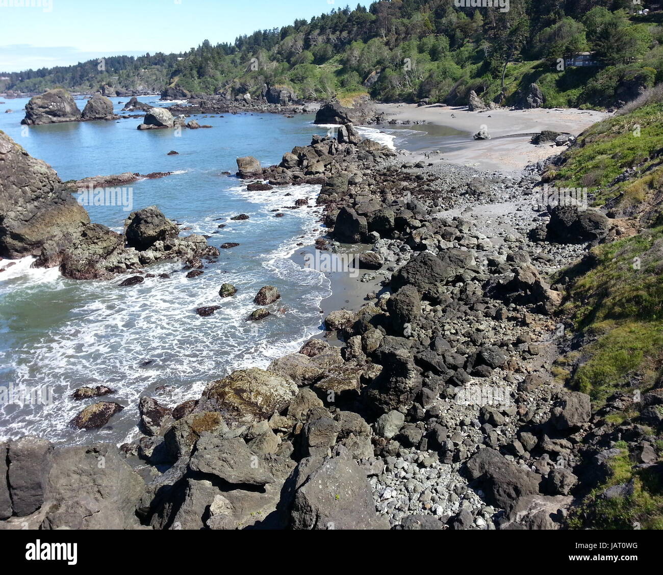Rock Covered in Muscles Surrounded by a Tidepool Stock Photo - Alamy