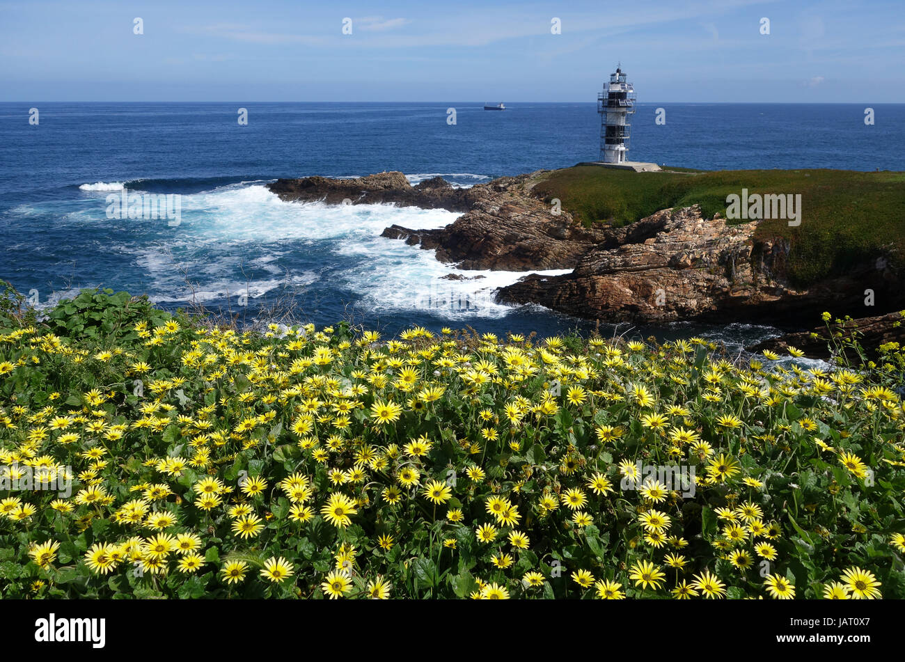 Isla Pancha Lighthouse in Ribadeo, Galicia, Spain Stock Photo - Alamy