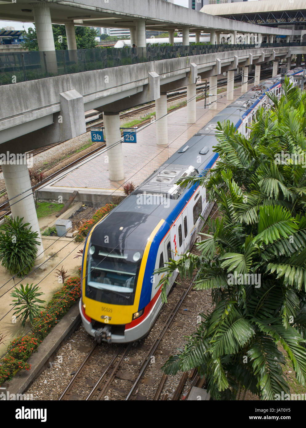 KTM Class 92 electric multiple unit train leaving Kuala Lumpur old ...