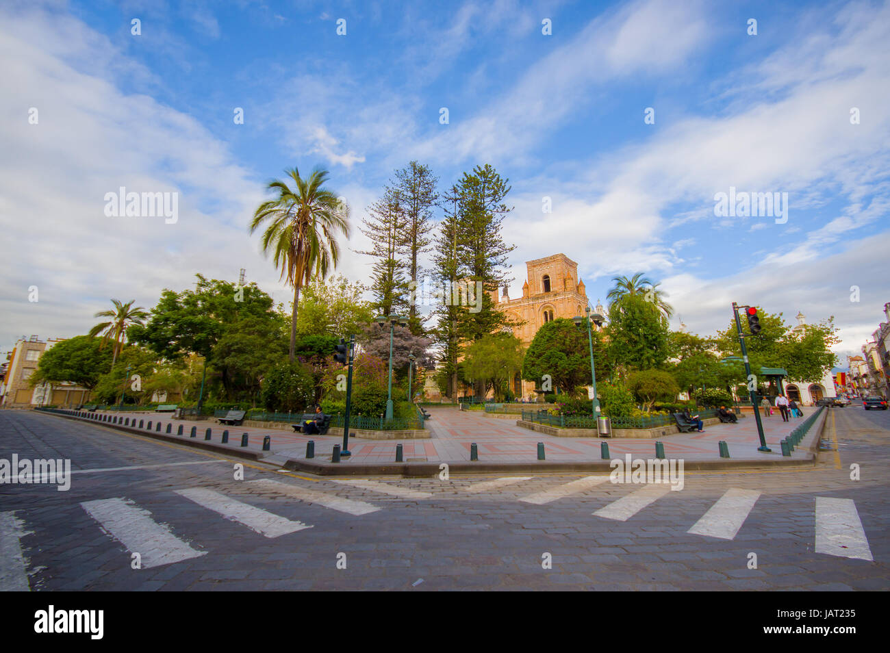 Cuenca, Ecuador - April 22, 2015: Spectacular main cathedral located in ...
