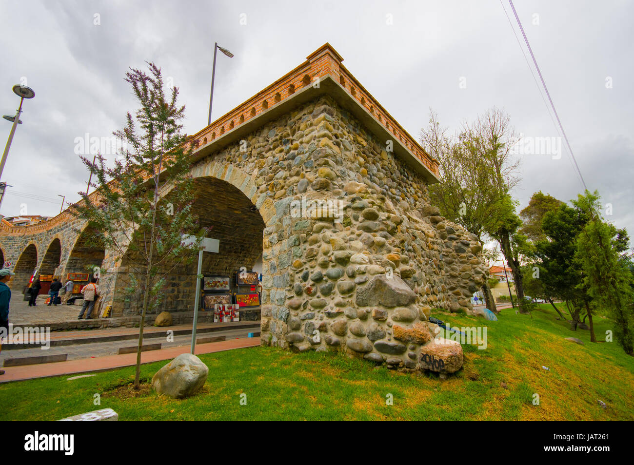 Cuenca, Ecuador - April 22, 2015: Local landmark puento roto which ...