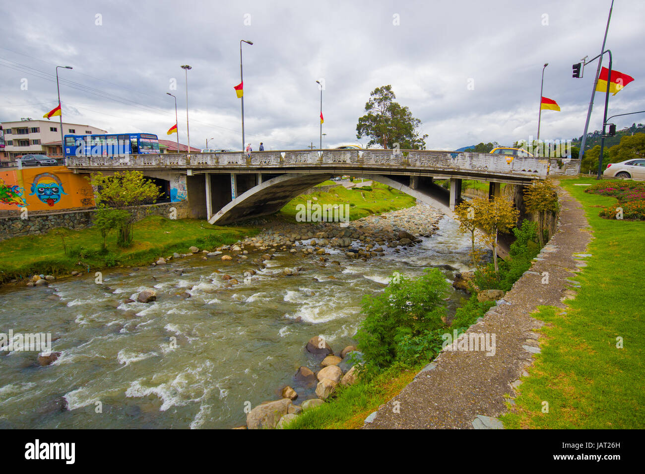 Cuenca, Ecuador - April 22, 2015: Tomebamba river as seen running ...