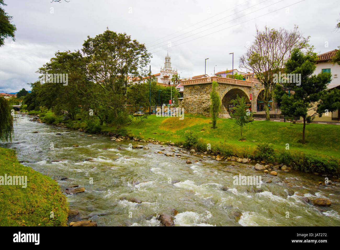 Cuenca, Ecuador - April 22, 2015: Tomebamba river as seen running ...