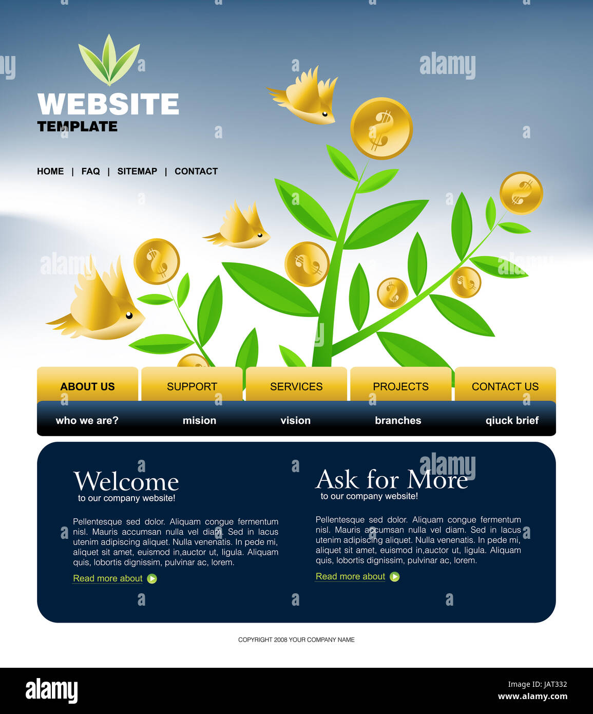 Website Template, easy to use in adobe Photoshop, Flash or Illustrator ...