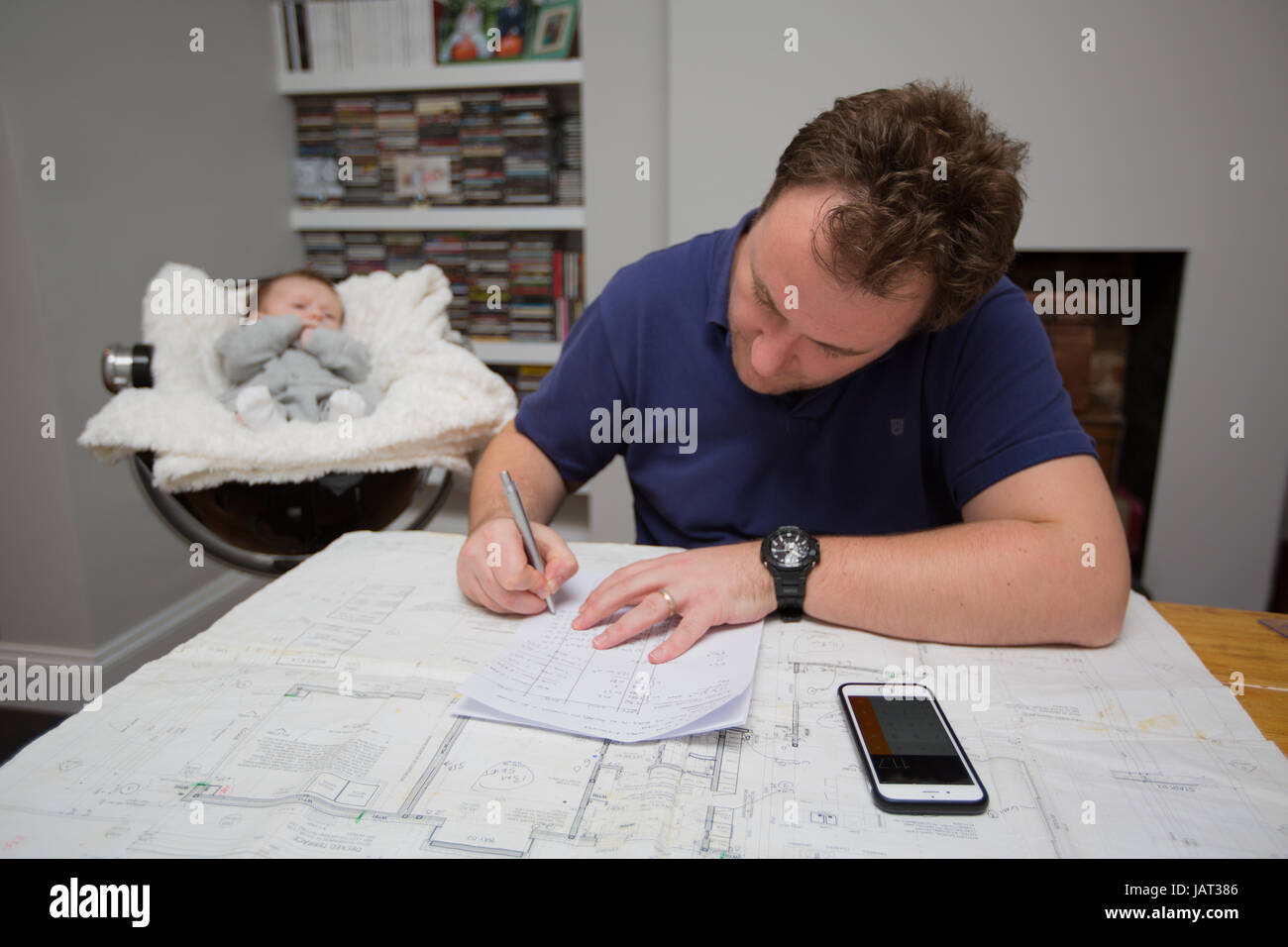 Quantity Surveyor working from home Stock Photo - Alamy