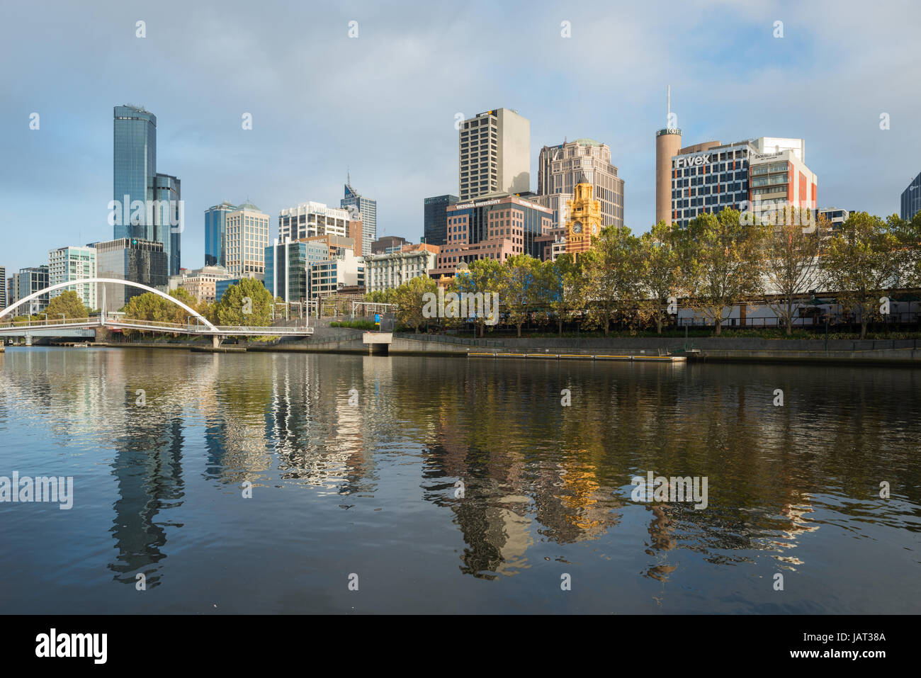 Melbourne city skyline of the Yarra river. Victoria, Australia Stock ...