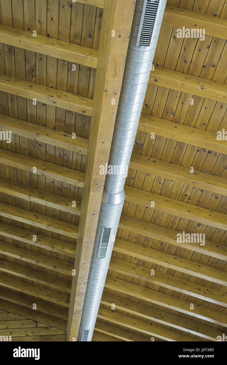 Wooden ceiling inside the house, construction and architecture Stock ...