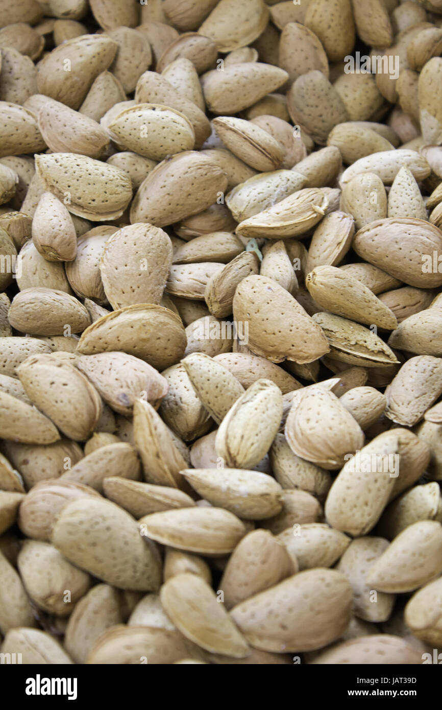 Almonds in shell in feeding market, nuts and feeding Stock Photo - Alamy