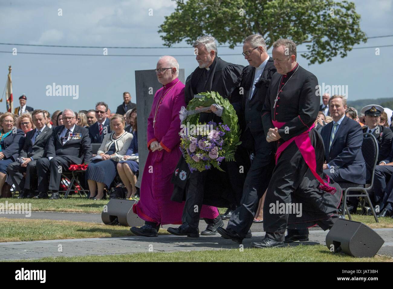 Church leaders from Ireland lay wreaths during a ceremony at the Island ...