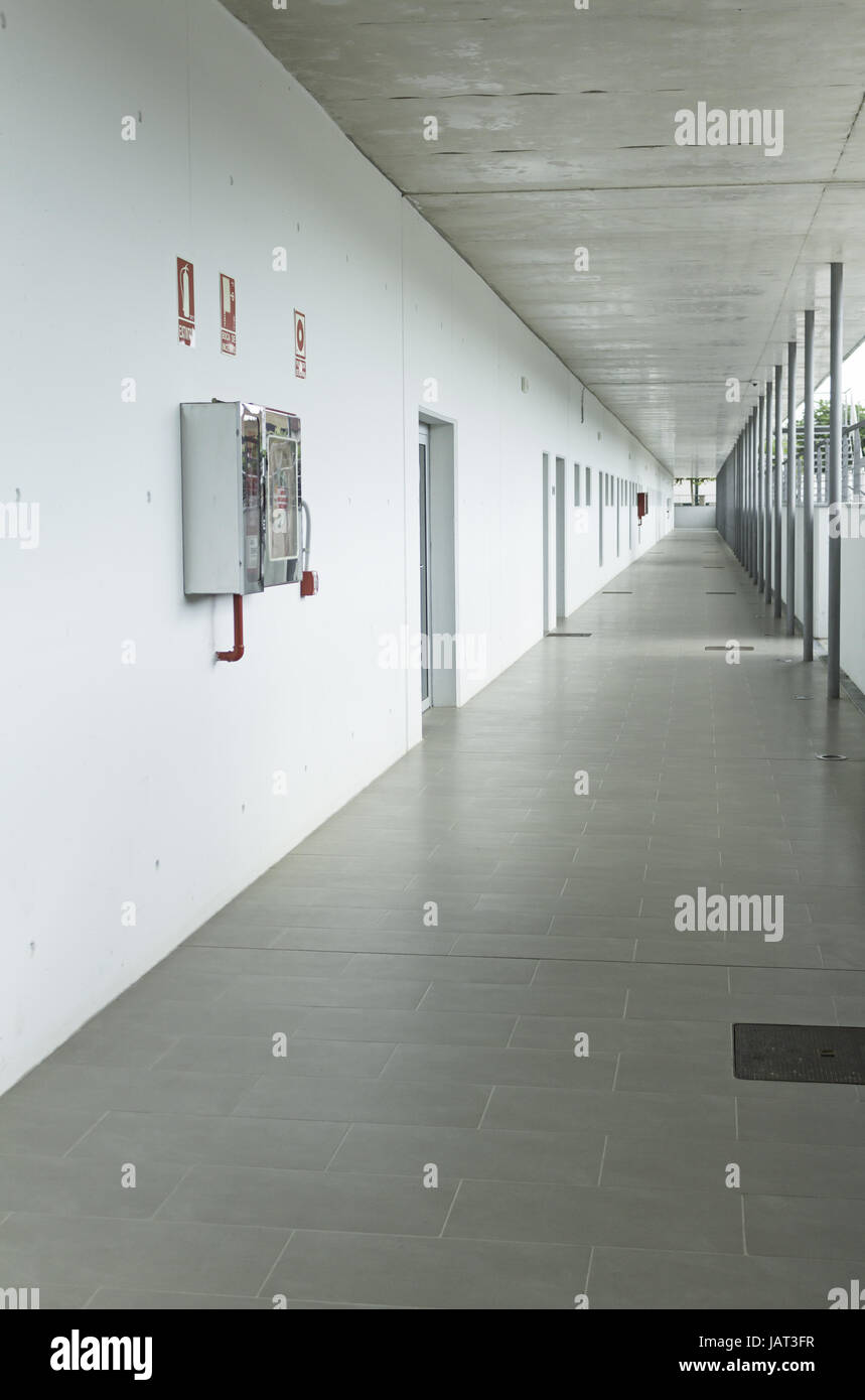 White interior corridor building, construction and architecture Stock ...