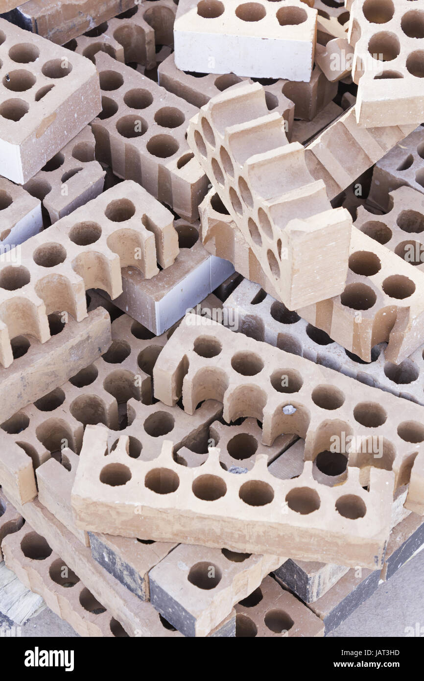 Pile of bricks in building construction, business and architecture ...