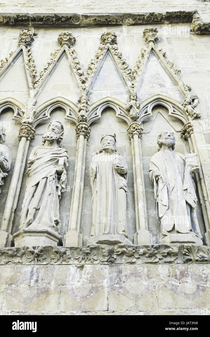 Religious figures carved in stone Romanesque church, construction and ...
