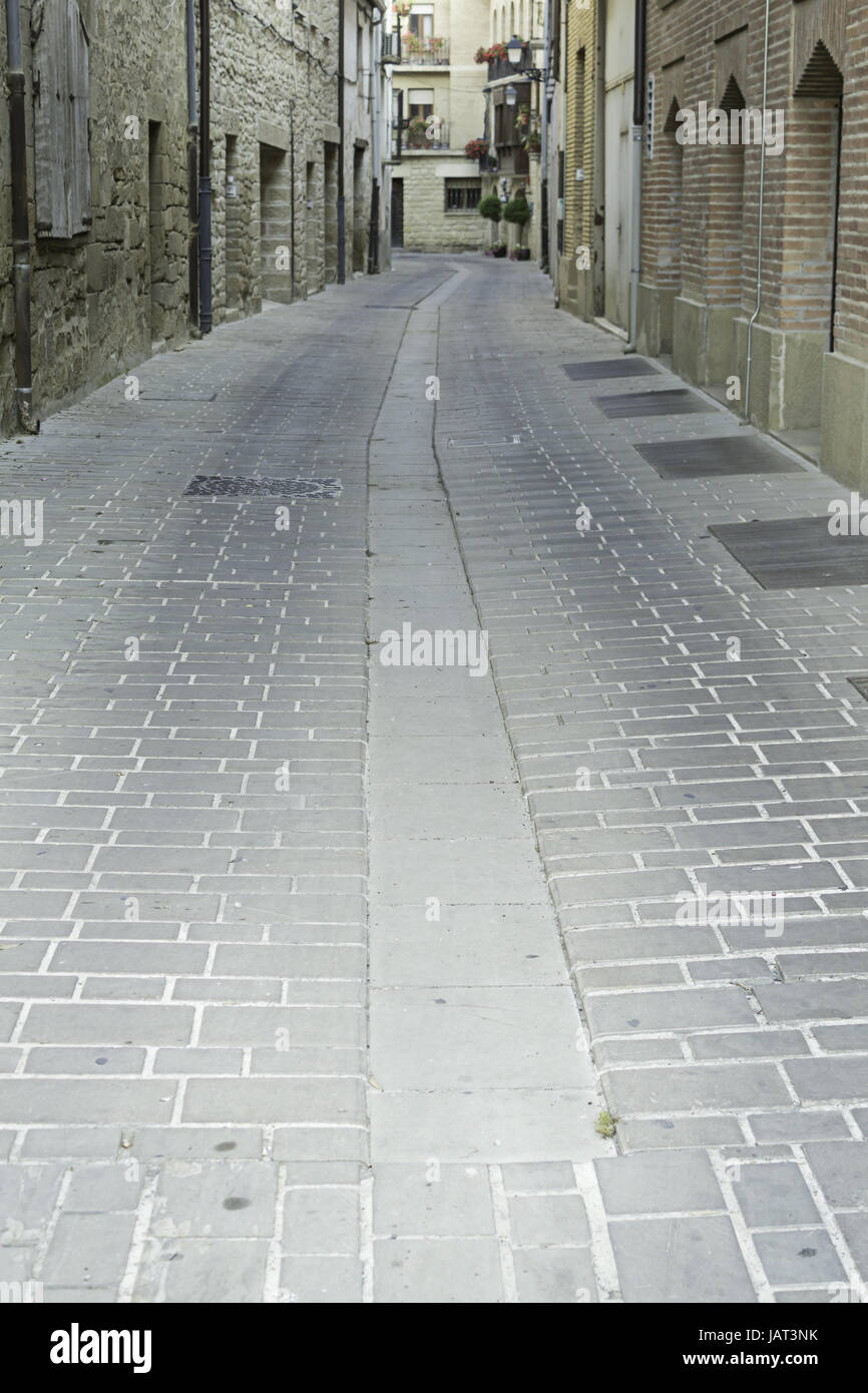 Town street tiles and buildings, construction and architecture Stock ...