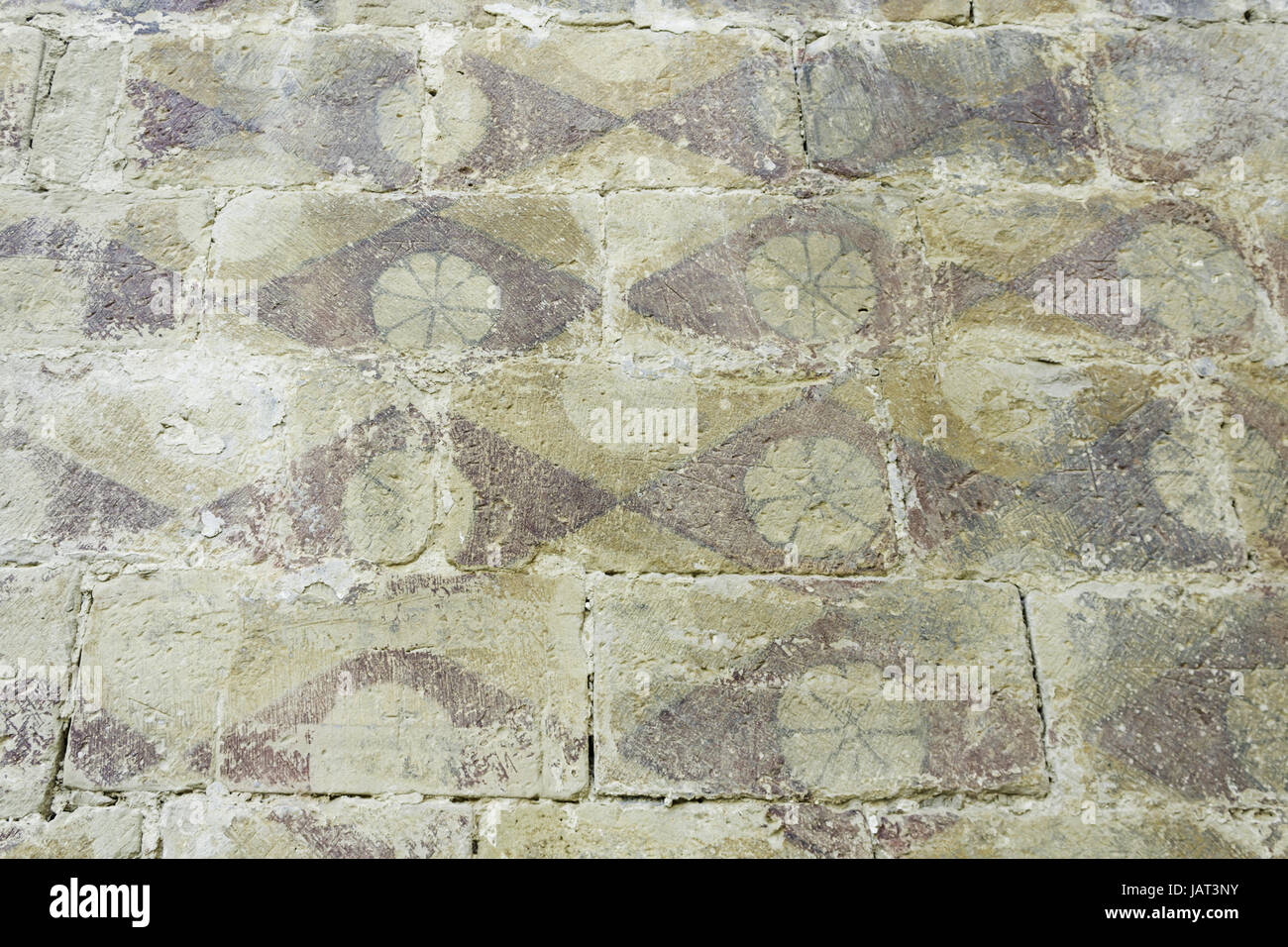 Romanesque tiles with symbols and painting, construction and ...