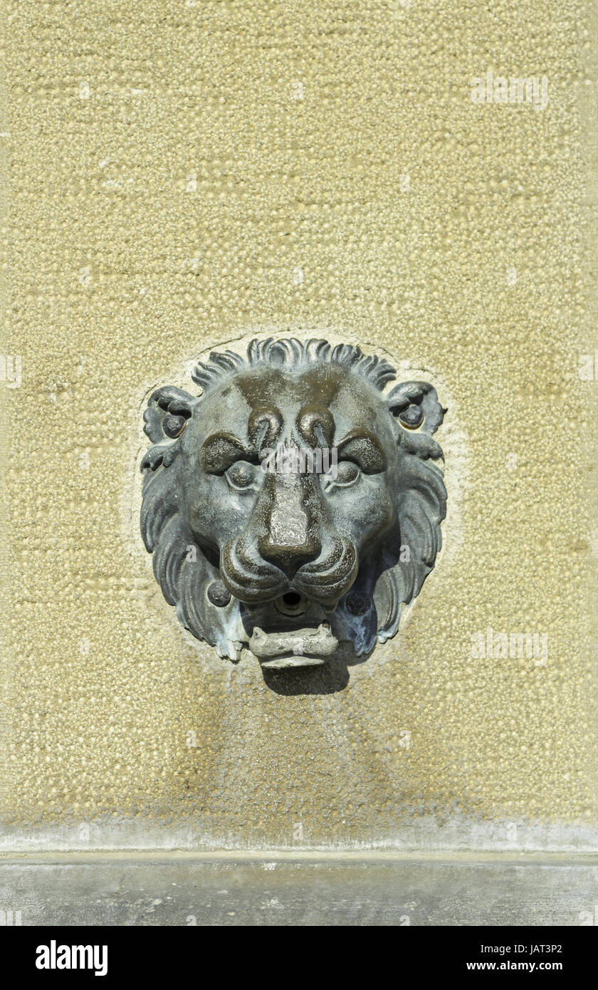 Lion handcrafted copper wall building and construction animals Stock ...