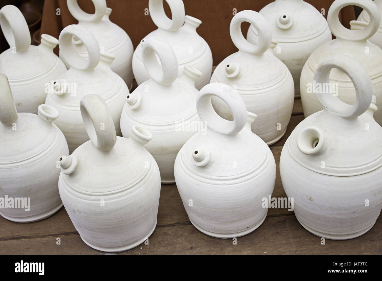 White ceramic jugs handmade crafts and businesses Stock Photo - Alamy