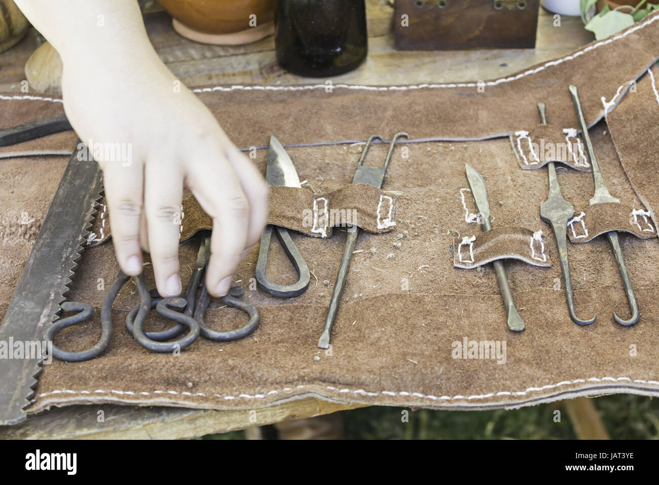 Case of medieval weapons in celebration event, war Stock Photo - Alamy