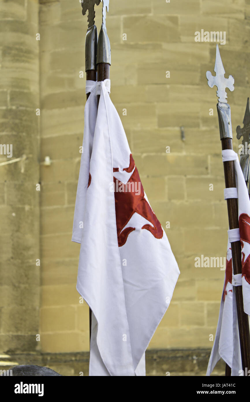 Flags medieval metal crosses, celebration and historical event Stock ...