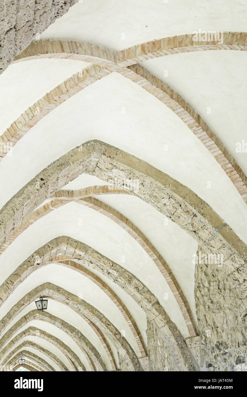Roof with architectural stone arches, old building Stock Photo - Alamy