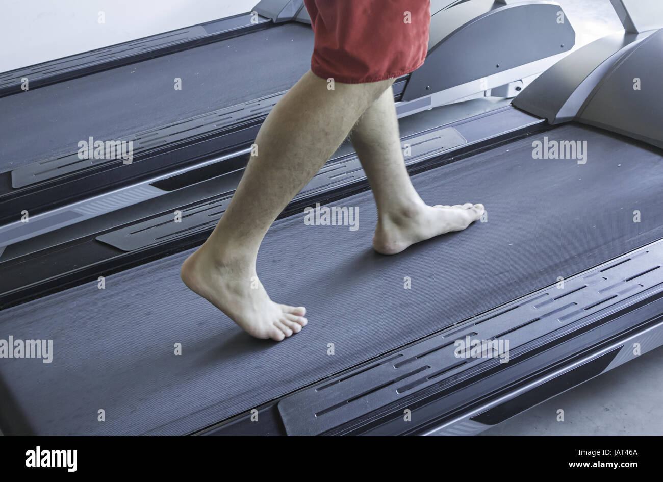 Treadmill running in gym with sports, leisure Stock Photo - Alamy
