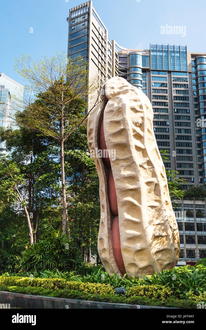 GUANGZHOU, CHINA - APRIL 1, 2017: peanut statue in front of museum in ...