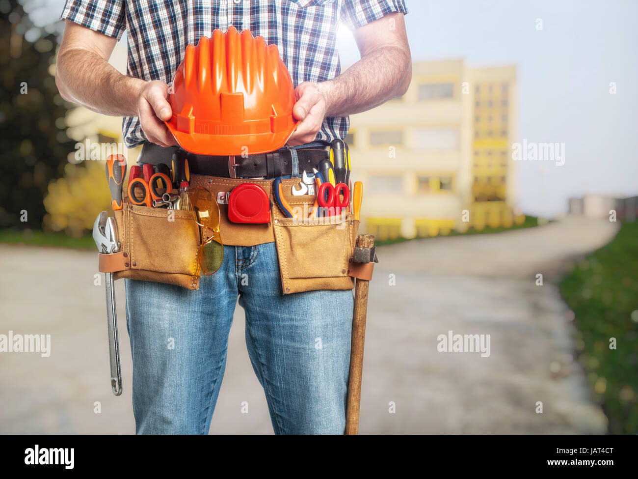 Carpenter tools helmet hi-res stock photography and images - Alamy